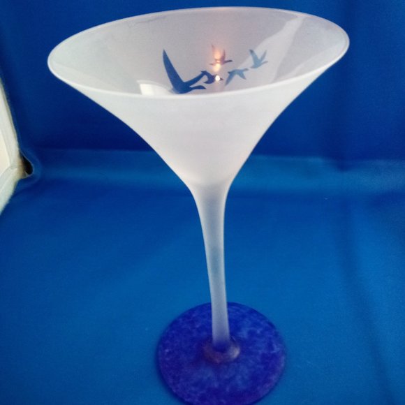 Grey Goose | Dining | Grey Goose Frosted Martini Glass Blue Swirl Foot ...